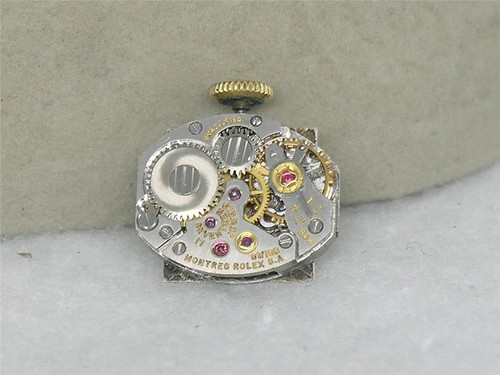 SCARCE ROLEX LADIES 17 JEWEL CAL. 1800 MOVEMENT & DIAL, SIGNED CROWN ...