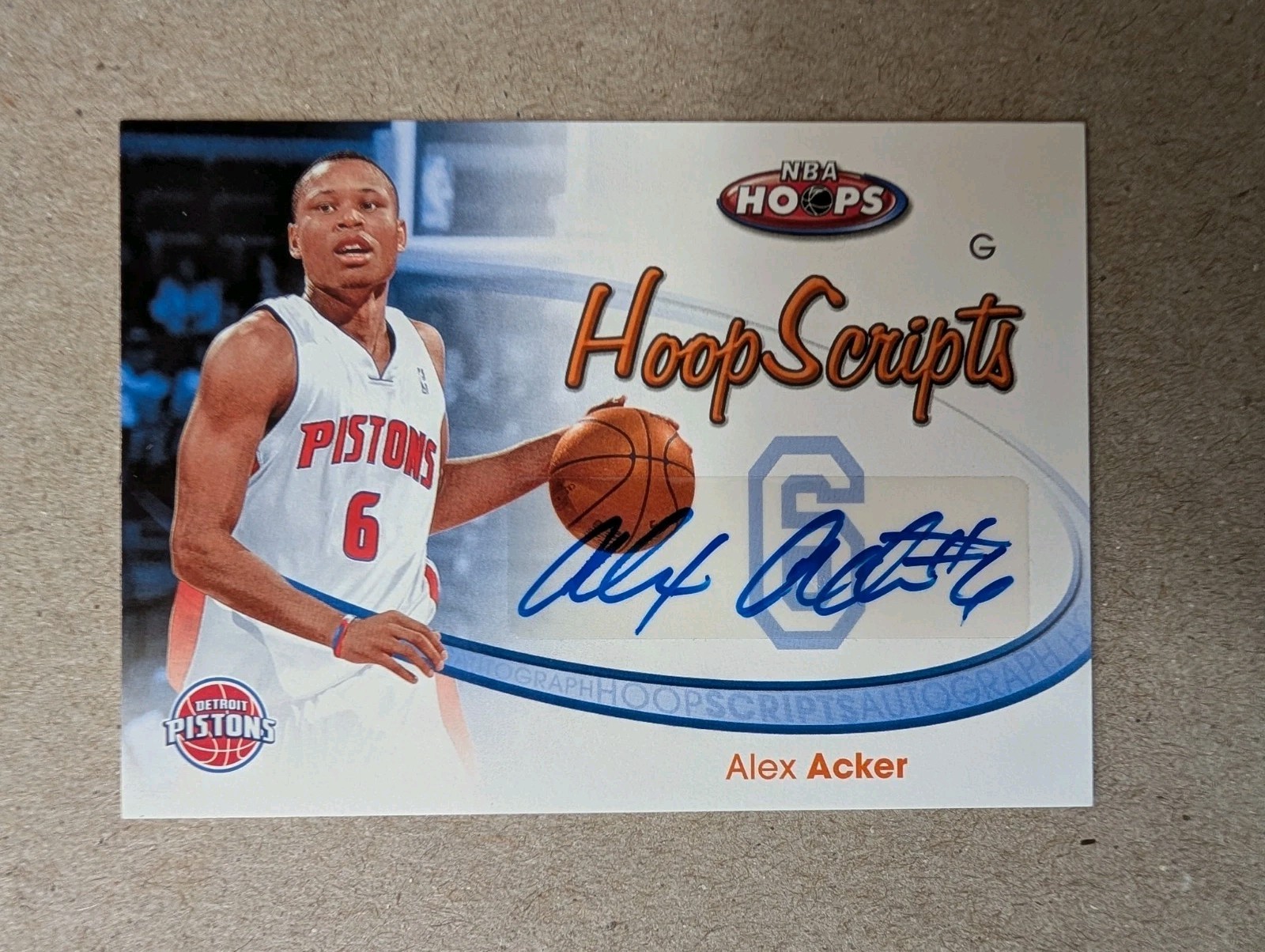 2005-06 NBA Hoops - Hoop Scripts Alex Acker #HS-AA (AU, RC) for sale ...