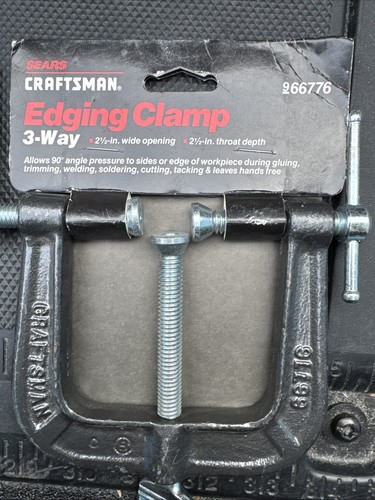 2pcs Sears Craftsman USA Nos 3-way Edging Clamp 2.5” Opening 66776 C ...