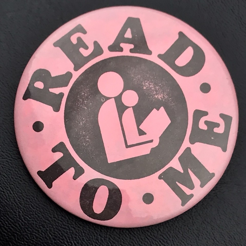 Read To Me Pin Button Vintage Pink Education School Literacy Campaign ...