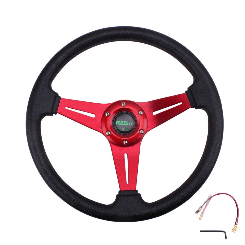 Red 14INCH Universal Aluminum 6 Bolt Racing Steering Wheel Drifting ...