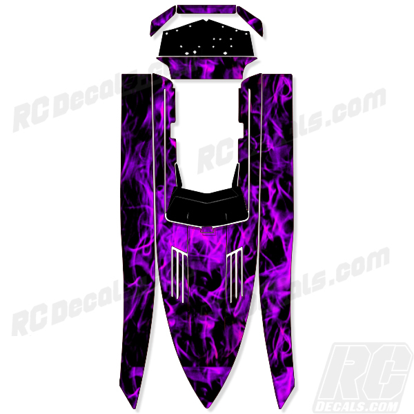 PRO BOAT SHOCKWAVE 36 "Purple Flame" GRAPHICS FITS OEM HULL PARTS DECAL ...