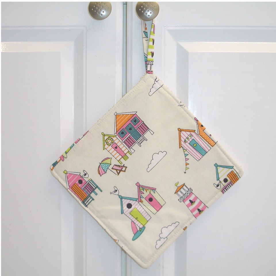 Pot Grab Mat Pan Handle Holder Surface Saver Pad Nautical Beach Hut ...