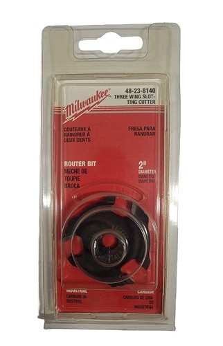 Milwaukee Router Bit 2" Diameter Three Wing Slotting Cutter 3/16" Slot ...
