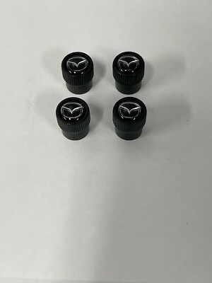 GENUINE MAZDA Valve stem caps with Mazda logo (black) | eBay