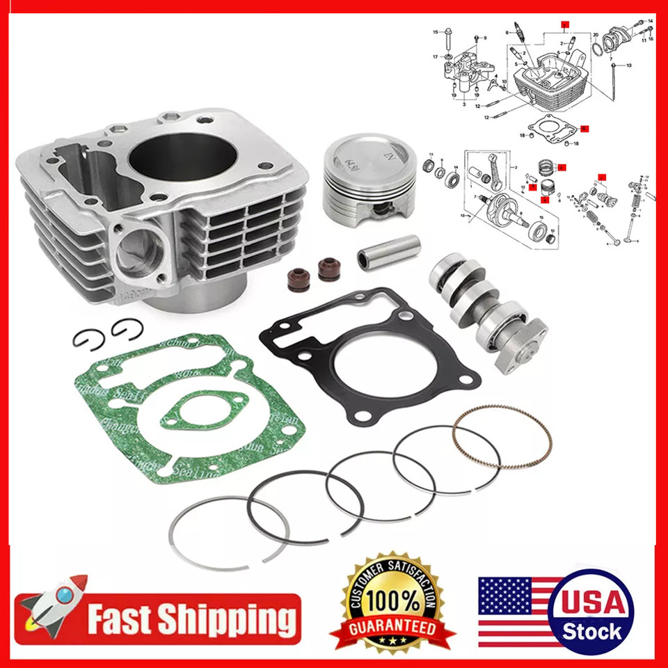 200CC BIG BORE Cylinder Camshaft 64.5mm Piston Kit For HONDA CRF150F ...