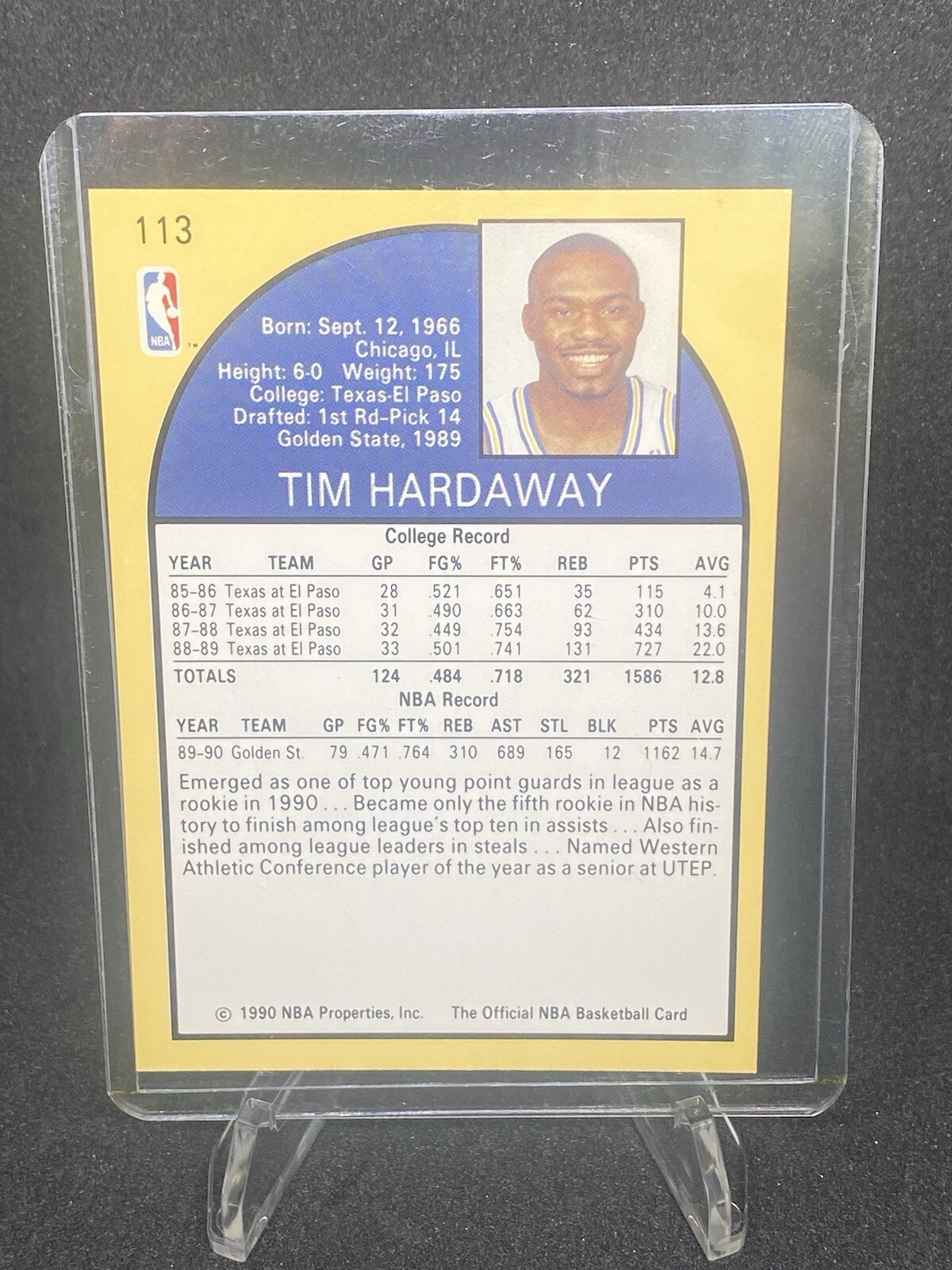 ERROR ROOKIE CARD Tim Hardaway 1990-91 NBA Hoops - #113 (Birthday error ...