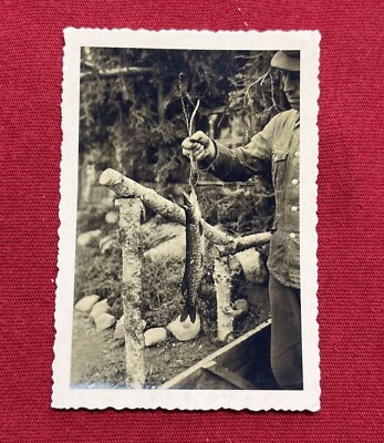 WW2 WWII Original German Military wartime Photo Soldier Holding Up ...