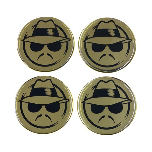 Gold LOWRIDER Center Cap Emblems decals WIRE WHEELS AIR RIDE HYDRAULIC ...