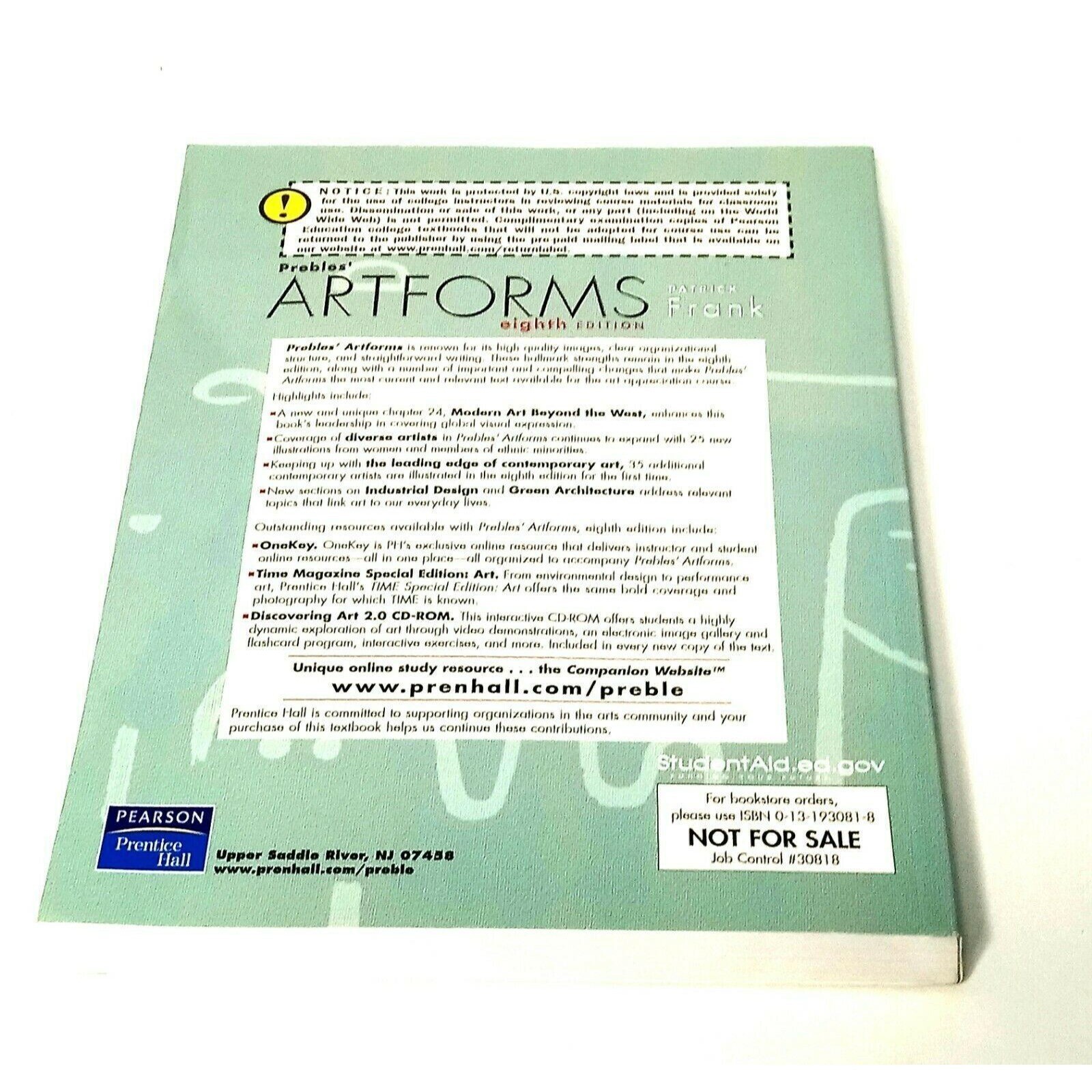 Prebles' Artforms : An Introduction to the Visual Arts by Duane Preble, Patrick Frank and Sarah ...