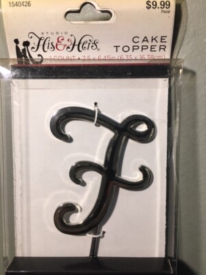 Studio His And Hers Initial Letter Monogram Cake Topper * Letter F ...