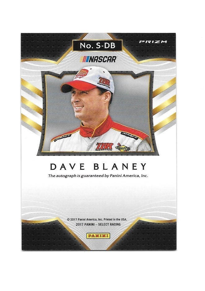 2017 Panini Select David Blaney *Signatures* *Prizm* NRMT-Mt | eBay