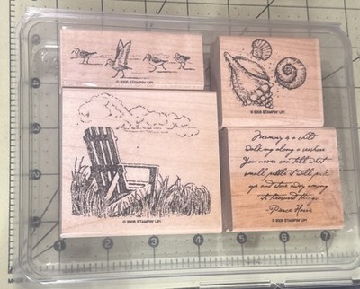 Stampin' Up! RUBBER STAMPS 2005 Along the Shore (beach) Set of 4 ...