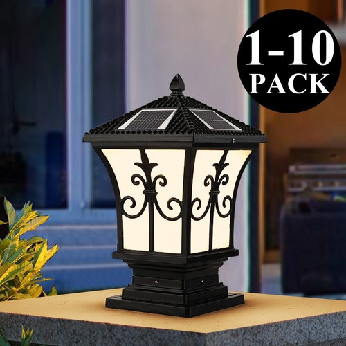 1-10 PACK Solar LED Post Light Lamp Yard Driveway Fence Outdoor Pillar ...