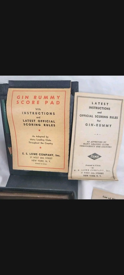 Vintage Gin Rummy Card Game Set E. S. Lowe Company NY | eBay