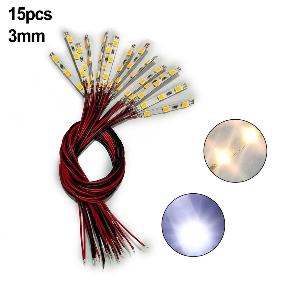 Versatile 15pcs Pre Wired LED Lights For Model Trains & Miniature Rooms ...