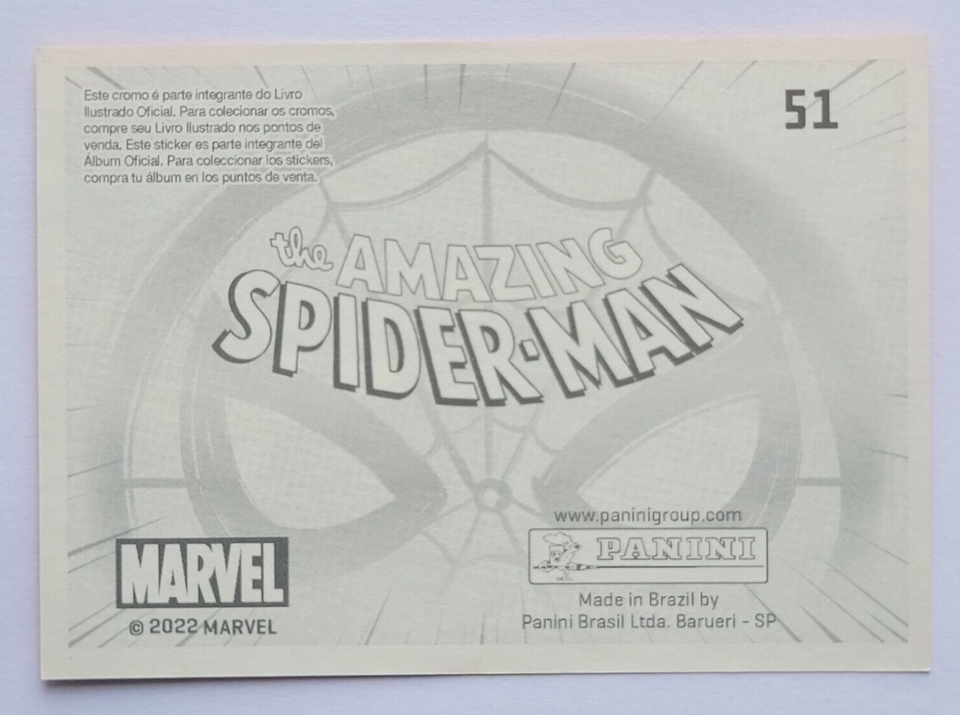 2022 SPIDER-MAN The Amazing PANINI Sticker #051 THE PUNISHER / SPIDER ...
