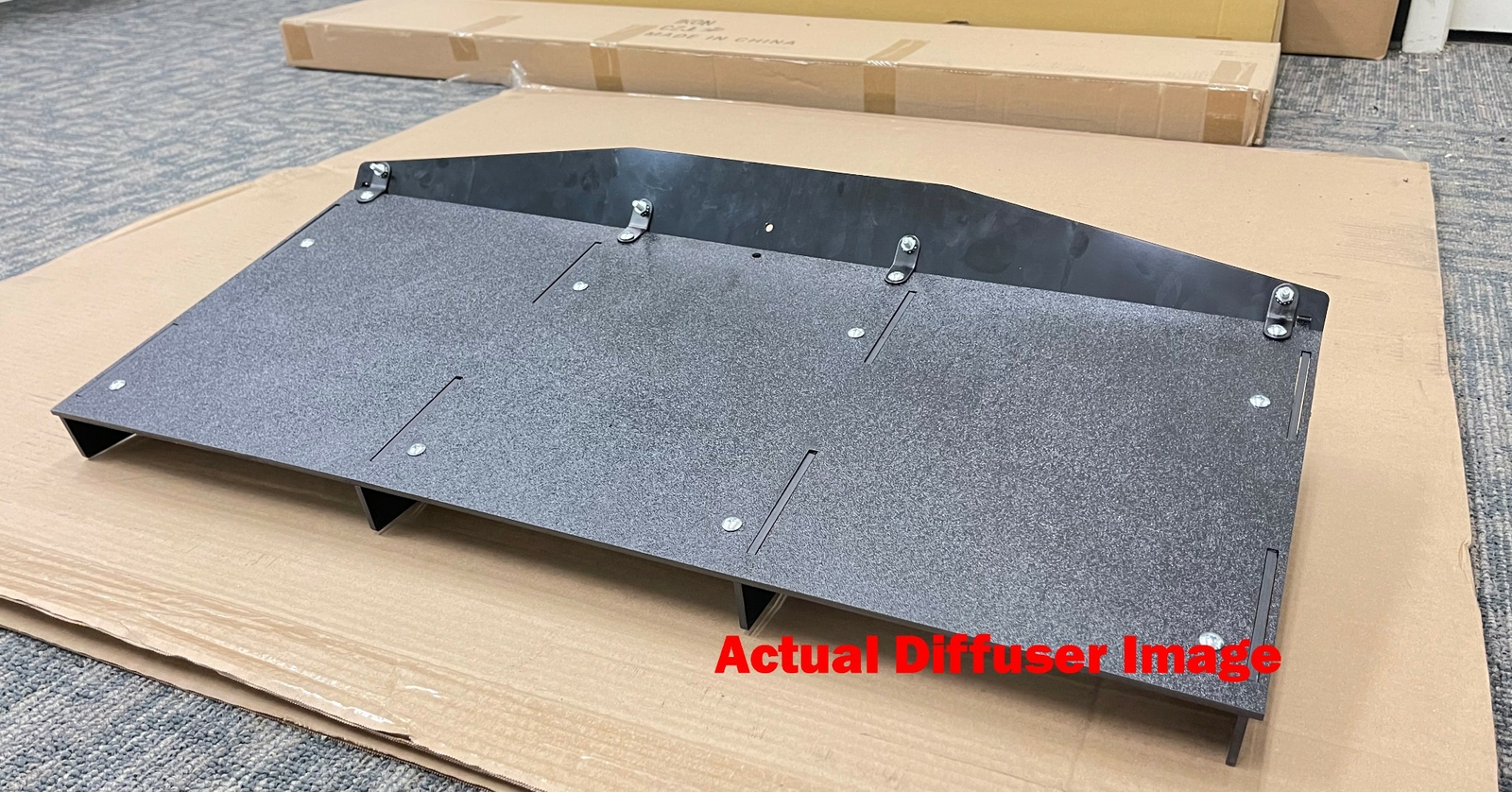 30" x 12.5" ABS Textured Rear Bumper Center Diffuser Fin Black For ...