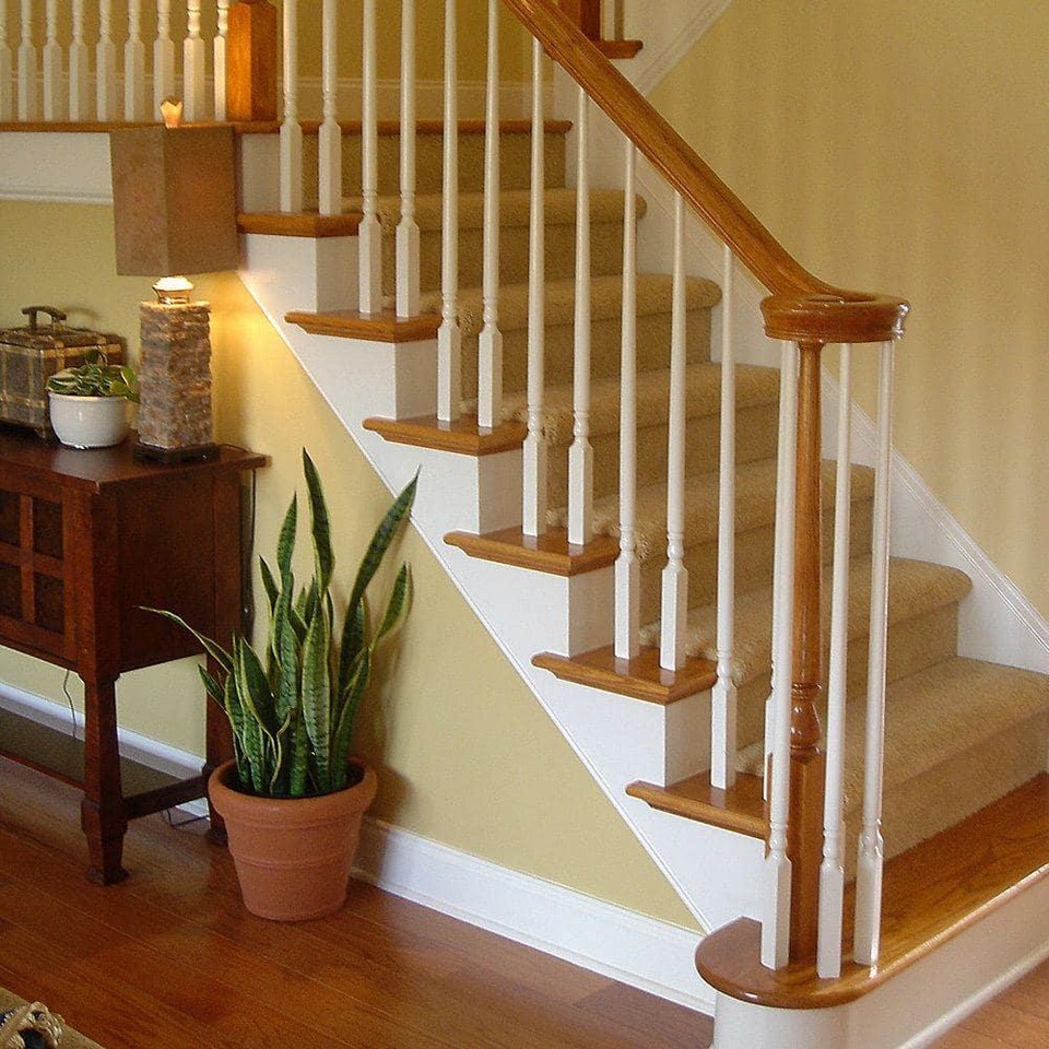 Evermark Handrail Fitting 7030 Left-Hand Volute Wood Stainable Indoor ...