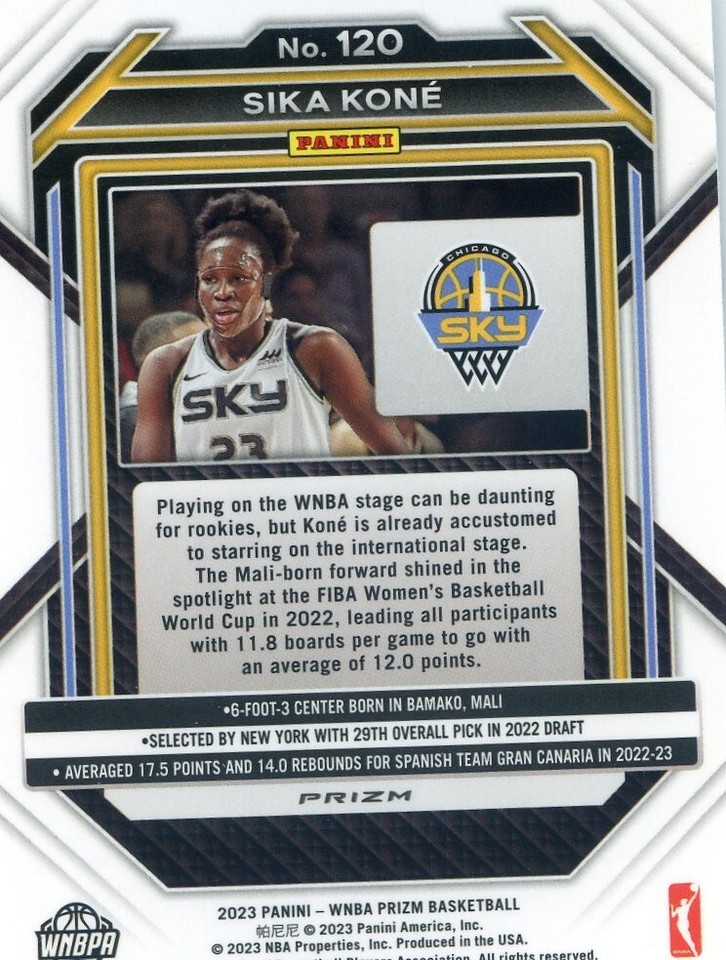 2023 Panini Prizm WNBA SIKA KONE RC ROOKIE #120 SILVER PRIZM SKY | eBay