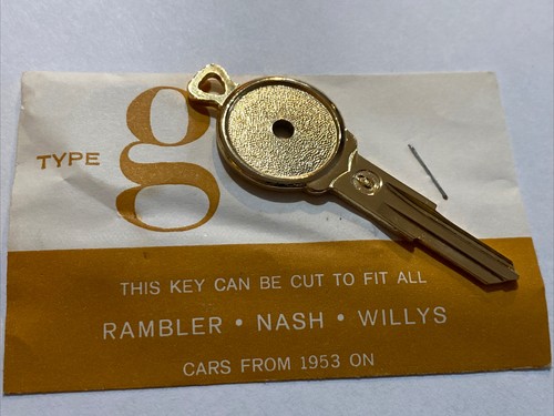 NOS Vintage Uncut Key Type G Rambler Nash Willys AMC Blank Uncut ...