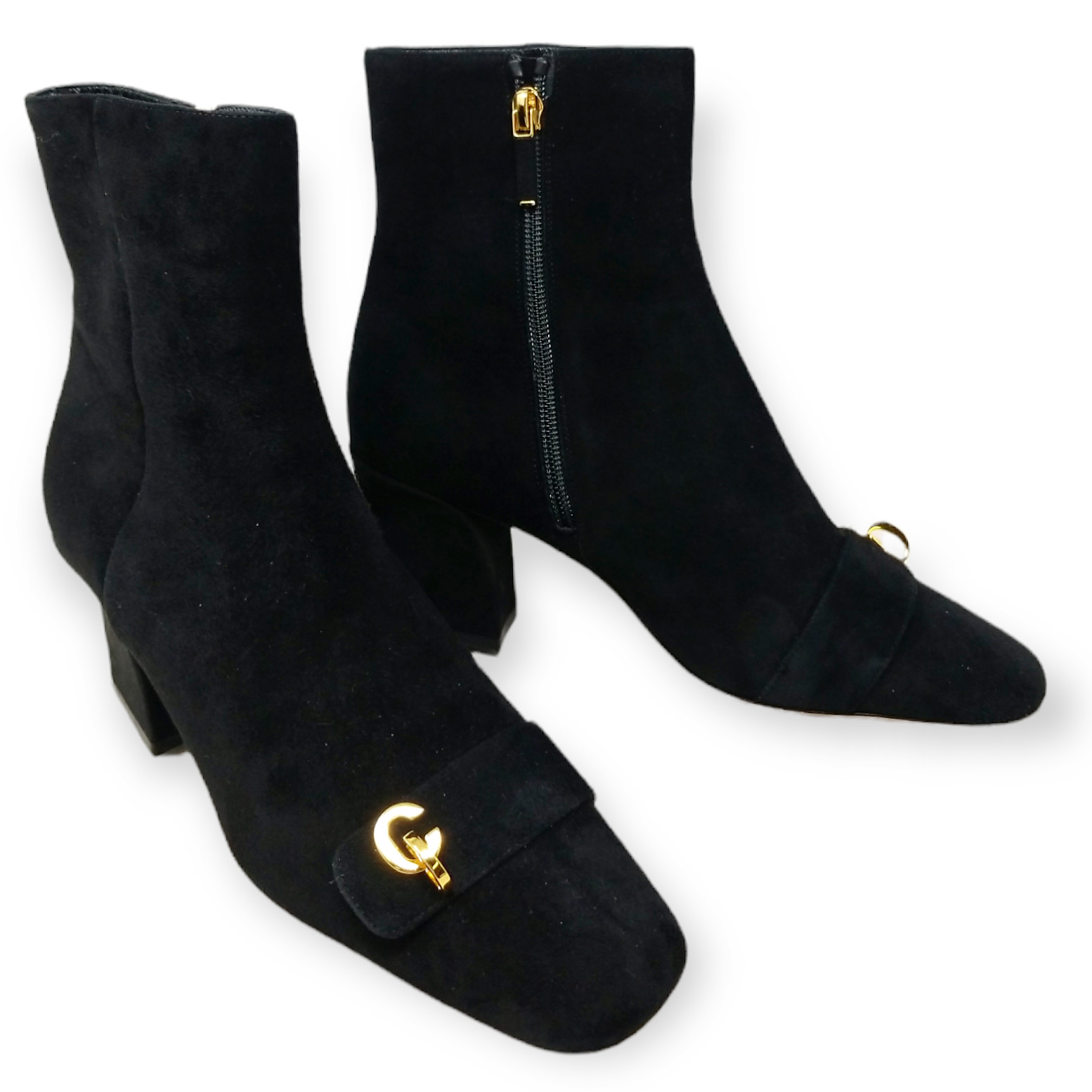 DIOR - C'est Dior - Black Suede Block Heel CD Logo Bo… - Gem