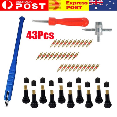 43PCS Car Tire Valve Installation Tool Set Tyre Valve Stem Puller Quick ...