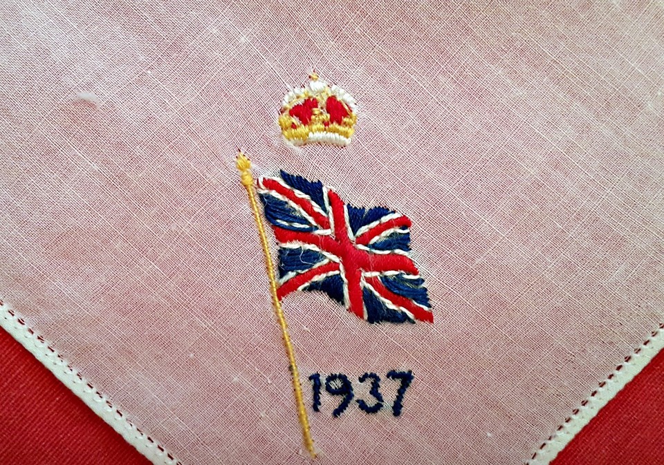 VINTAGE EMBROIDERY THE UNION JACK GREAT BRITAIN 1937 COTTON 11 ...