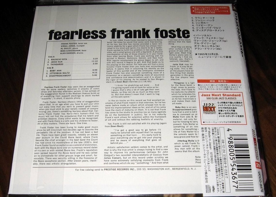 Frank Foster - Fearless Frank Foster (1965) JAPAN MINI LP CD (2008 ...