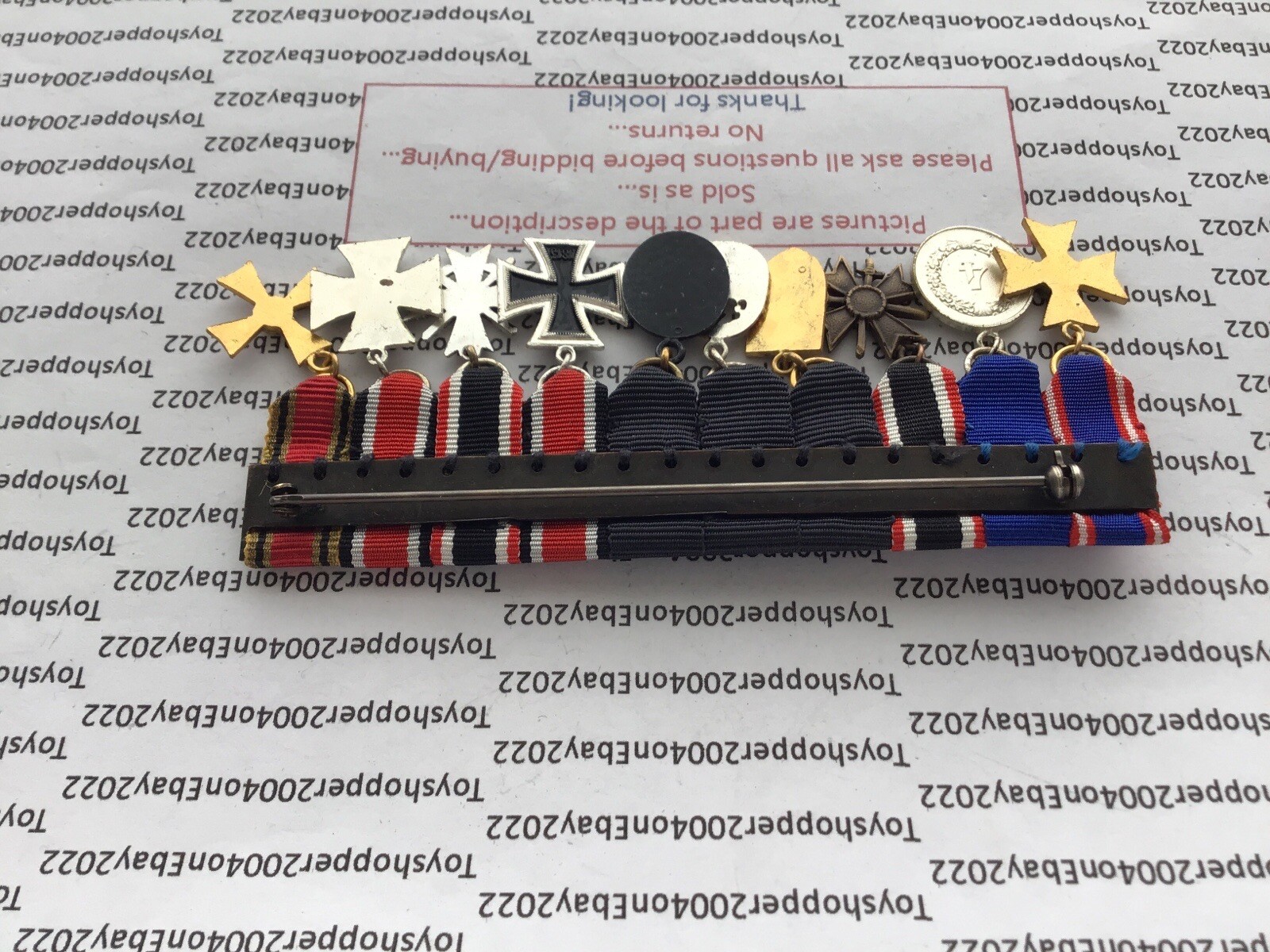 German WW2 1957 Navy Veteran Bundeswehr 10 Miniature Medal Bar Iron ...