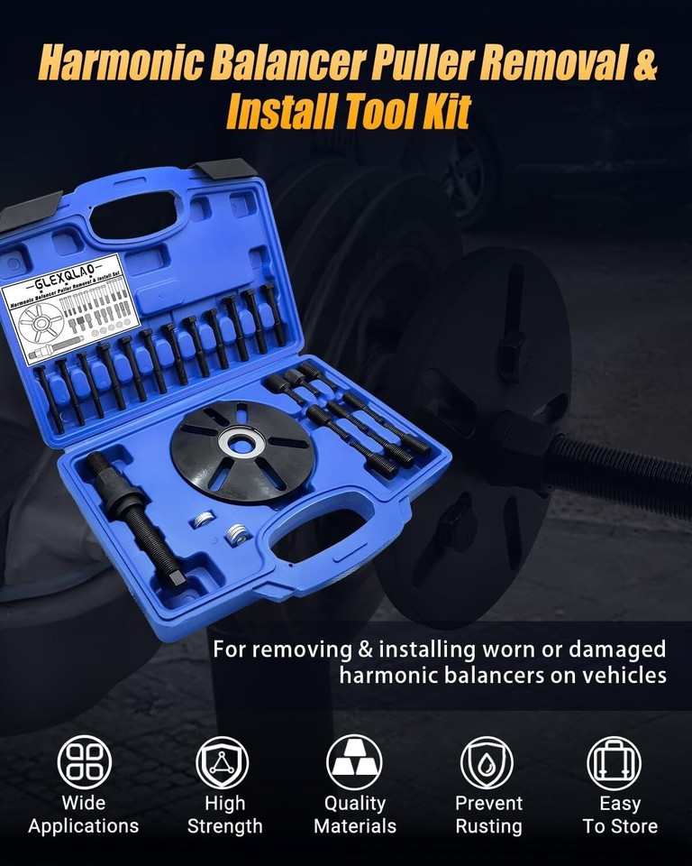 Harmonic Balancer Puller Installer Set, Crankshaft Pulley Disc Removal ...