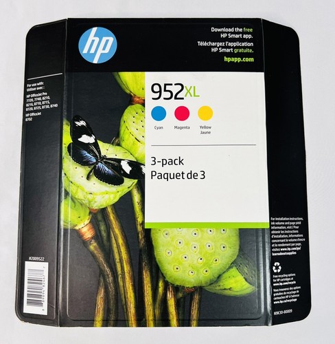 NEW ~ Genuine HP 952XL Color Ink 3-Pack Cyan/Yellow/Magenta Exp 6/2025 ...