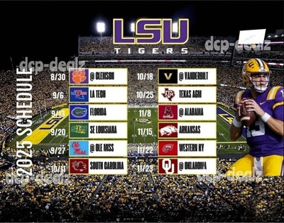 LSU Tigers Football 2025 Schedule poster. | eBay