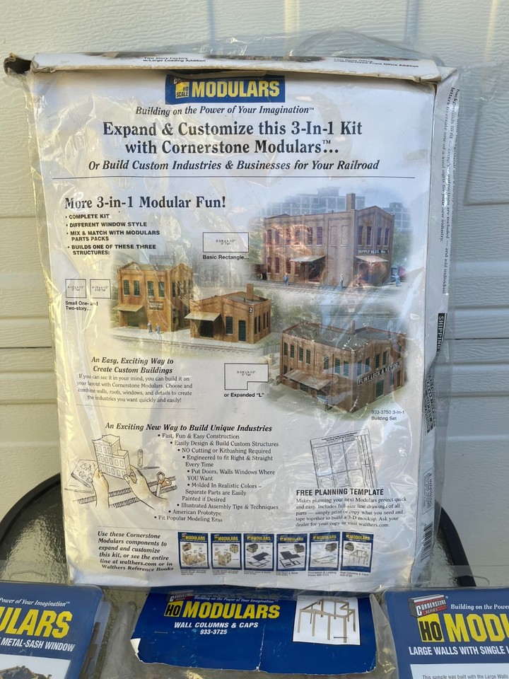 WALTHERS HO CORNERSTONE MODULAR 3-IN-1 #2 BUILDING & EXTRA WALL ...