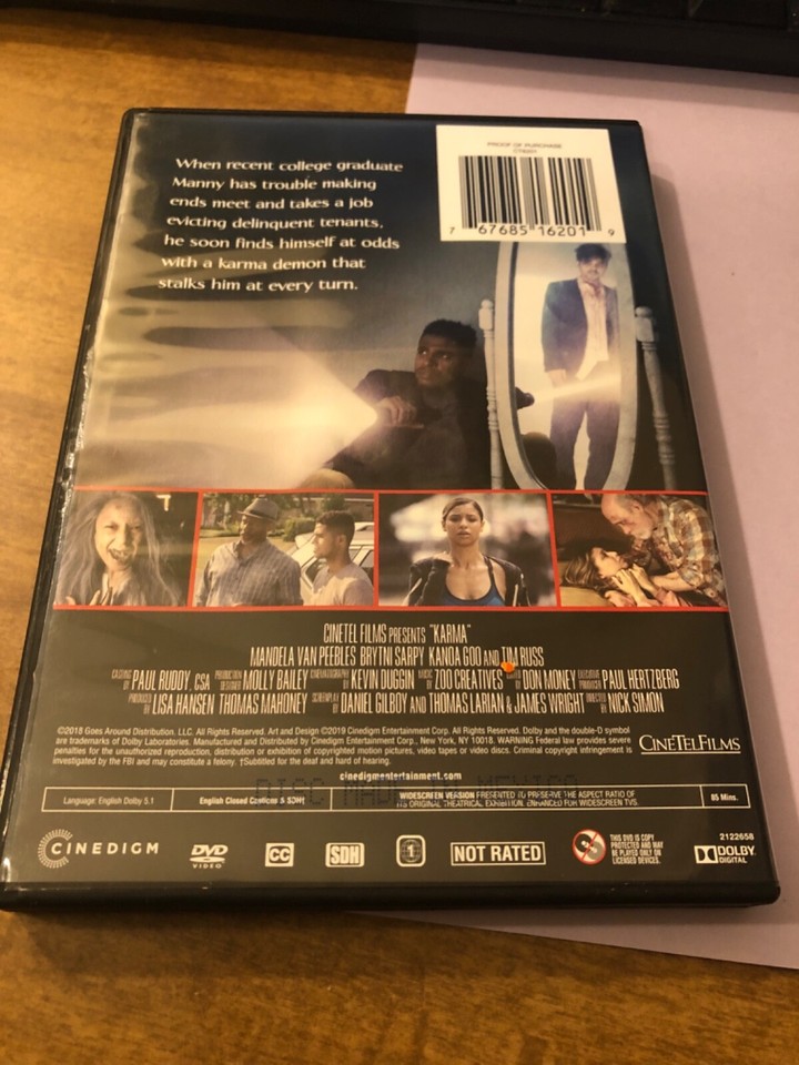 KARMA DVD Horror Demonic Supernatural Paranormal Entity good lc15 ...