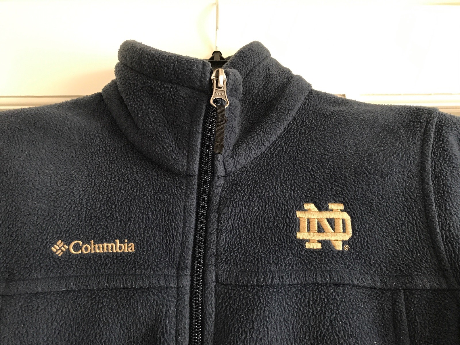 Unisex Kids Columbia Notre Dame Fleece Jacket, Size M, Navy | eBay