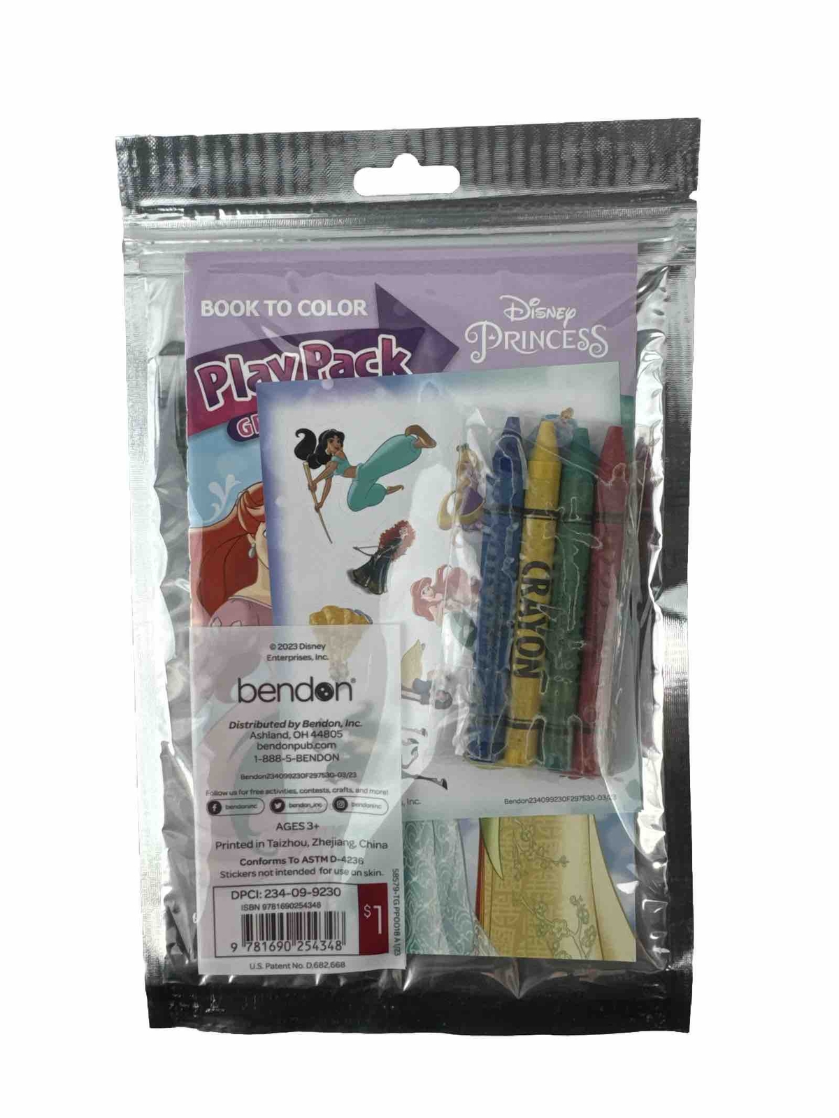 Bendon Fun Disney Princess Play Pack Color Grab & Go (Lot of 10 Packs ...
