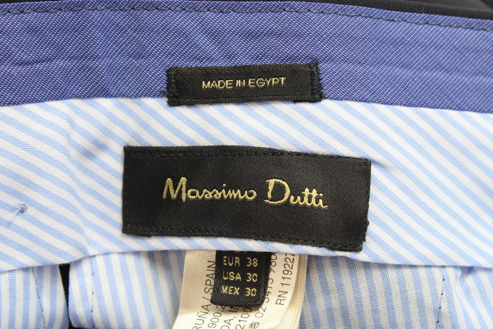 MASSIMO DUTTI Super 120's Wool Trousers Men's US 30 Pleated Pinstriped ...