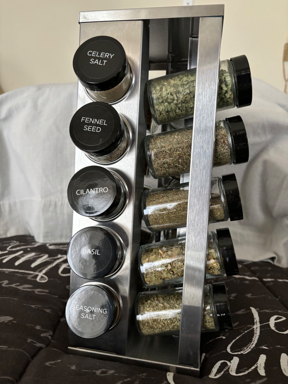 NEW20 Jar Spice Rack w/Spices Included-Lazy Susan Tower Organizer ...