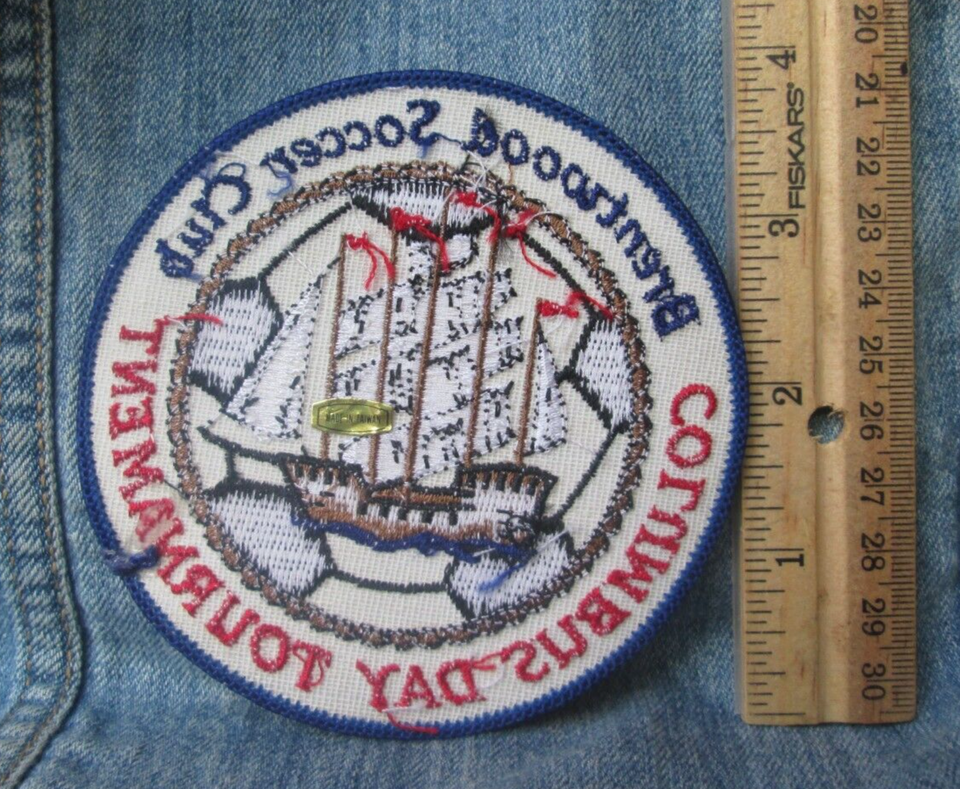 Vintage BRENTWOOD NEW YORK COLUMBUS DAY SOCCER CLUB PATCH Youth Long ...