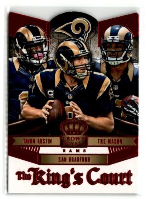 Sam Bradford/Austin/Mason Rams 2014 Panini Crown Royale King's Court ...