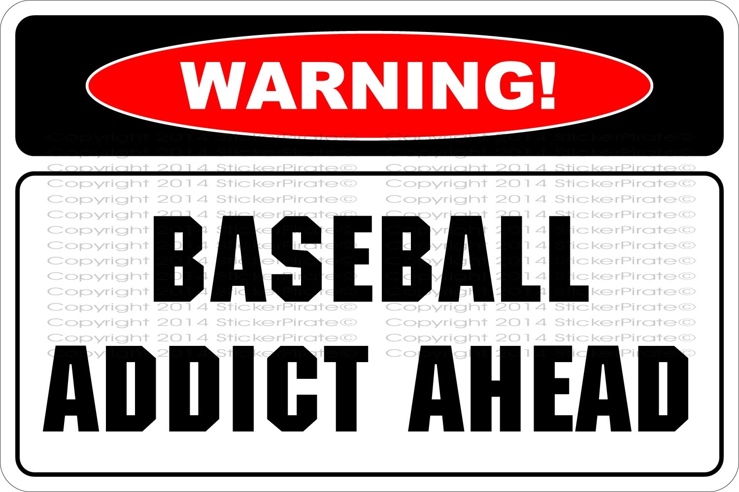 *Aluminum* Warning Baseball Addict Ahead 8"x12" Metal Novelty Sign NS ...