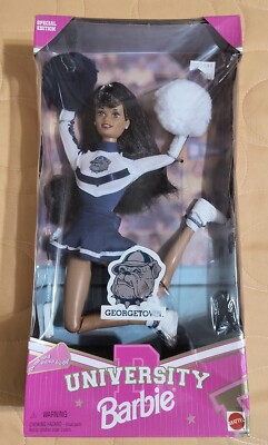 University Barbie Black Doll Georgetown Cheerleader Special Edition ...