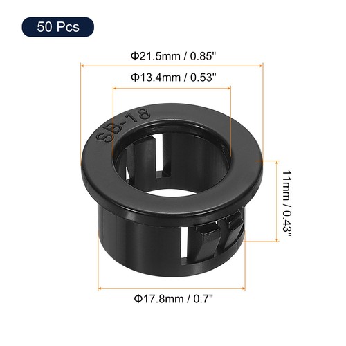 50Pcs 17.8mm Cable Snap Bushing Grommet Protector, Round Bushing ...