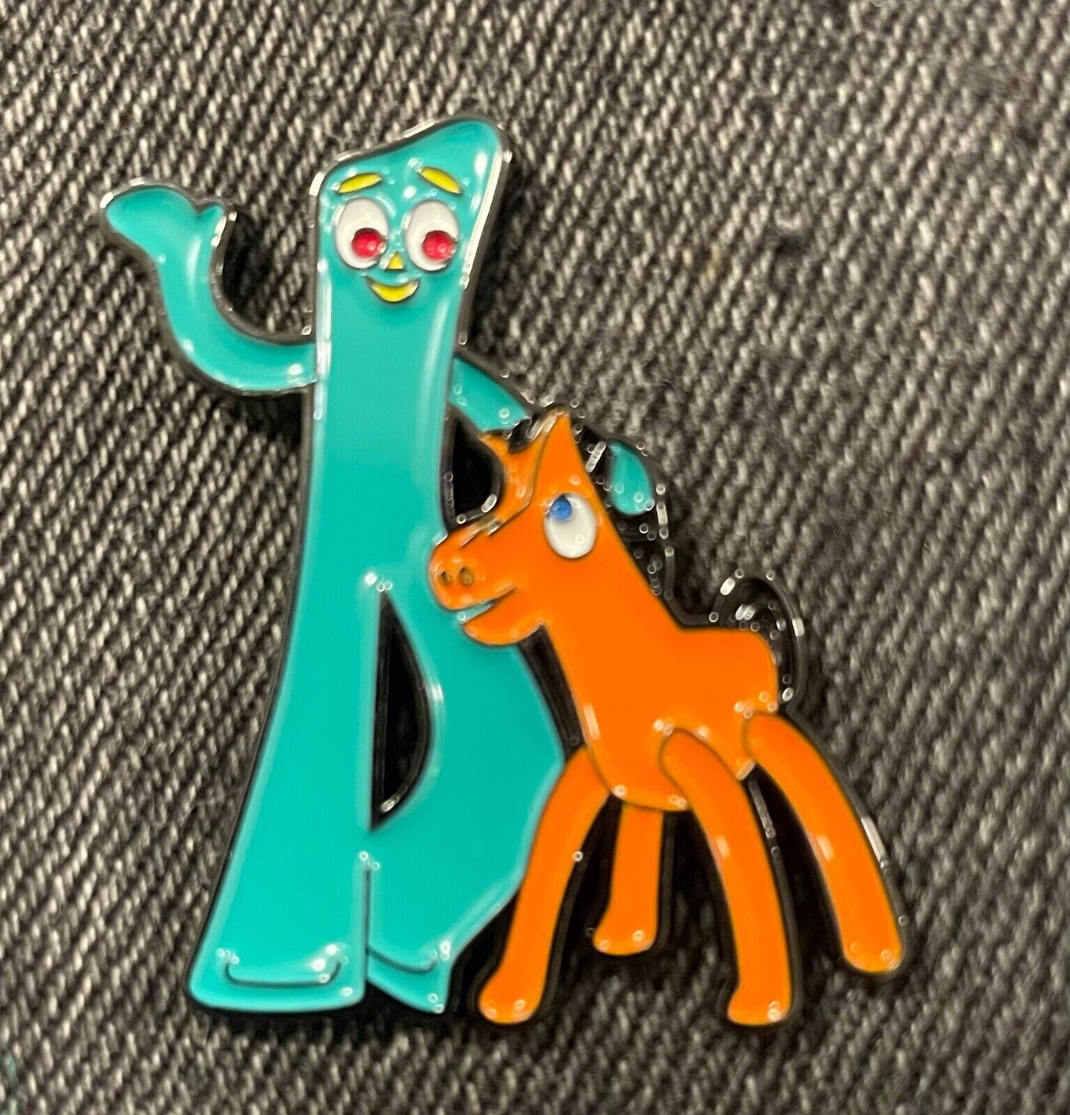 1955 TV Cartoon Characters GUMBY & POKEY Enamel Pin Clay Humanoid ...