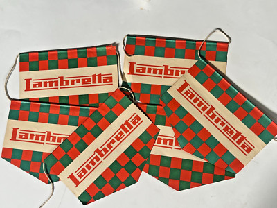 6 x Original Lambretta Display Lambretta Flags Linked by String | eBay UK