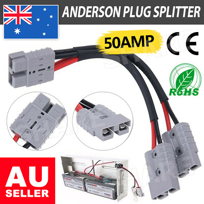 50 Amp Genuine Anderson Plug Connector Double Y Adapter 6mm Automotive ...