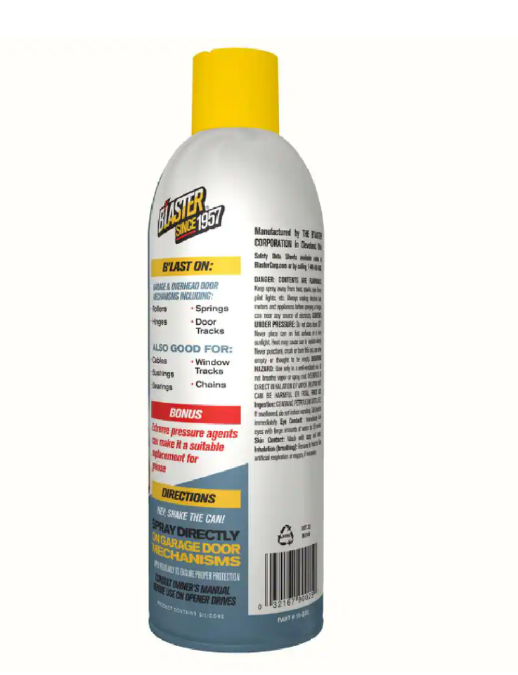 Blaster Garage Door Lubricant Spray 9.3 Oz. Premium Silicone ...