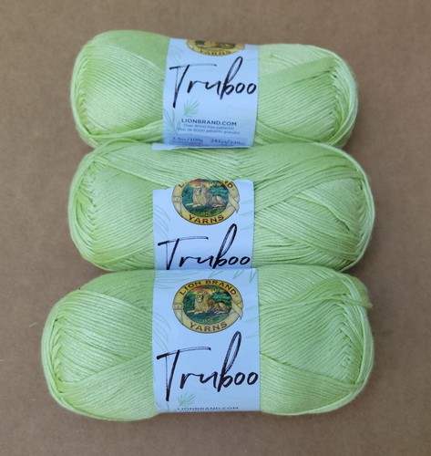 Lion Brand x3 Truboo Celery 3.5oz 241yds 100% Rayon From Bamboo DK Yarn ...