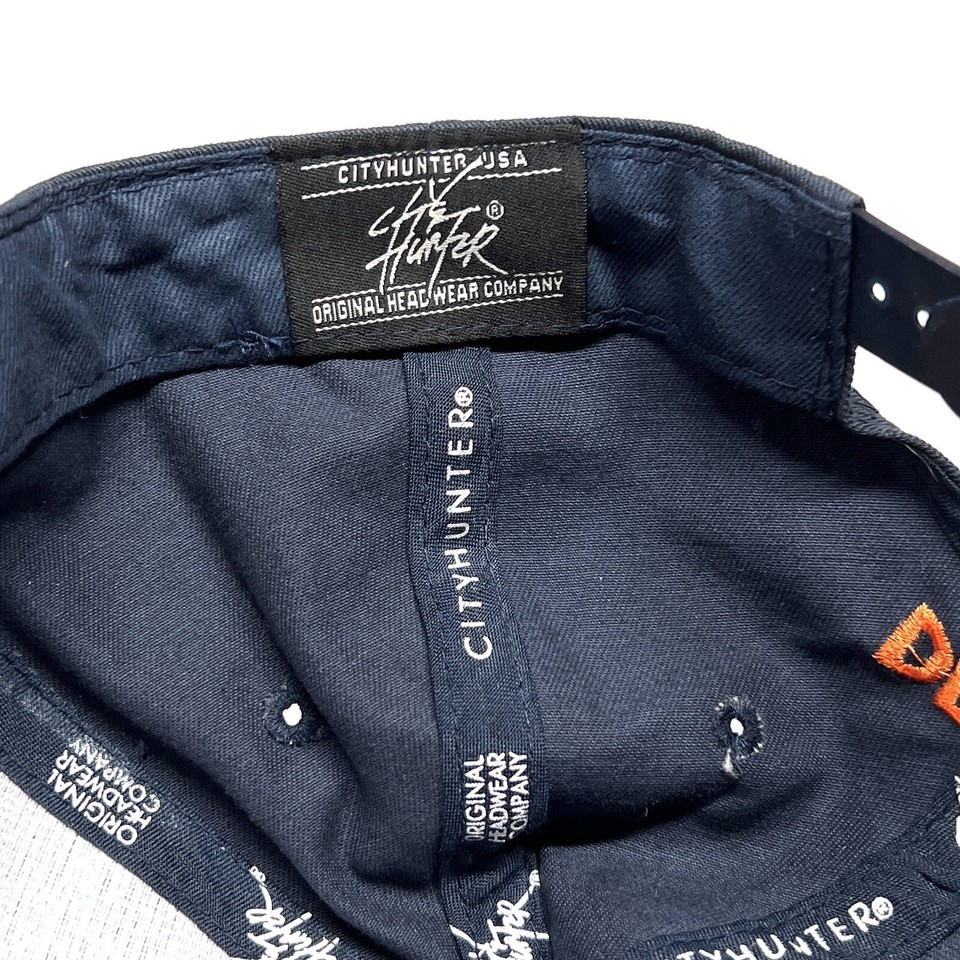 CityHunter USA Hat Denver Dark Navy Embroidered Orange Lettering Cap ...